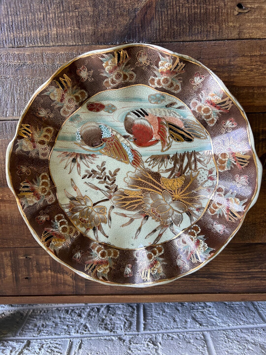 Vintage Satsuma Decorative Plate - Etsy