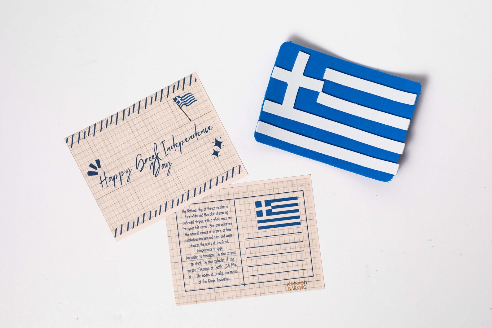 Greek Independence Day Foam Flag Craft Kit: Includes Postcards - Etsy