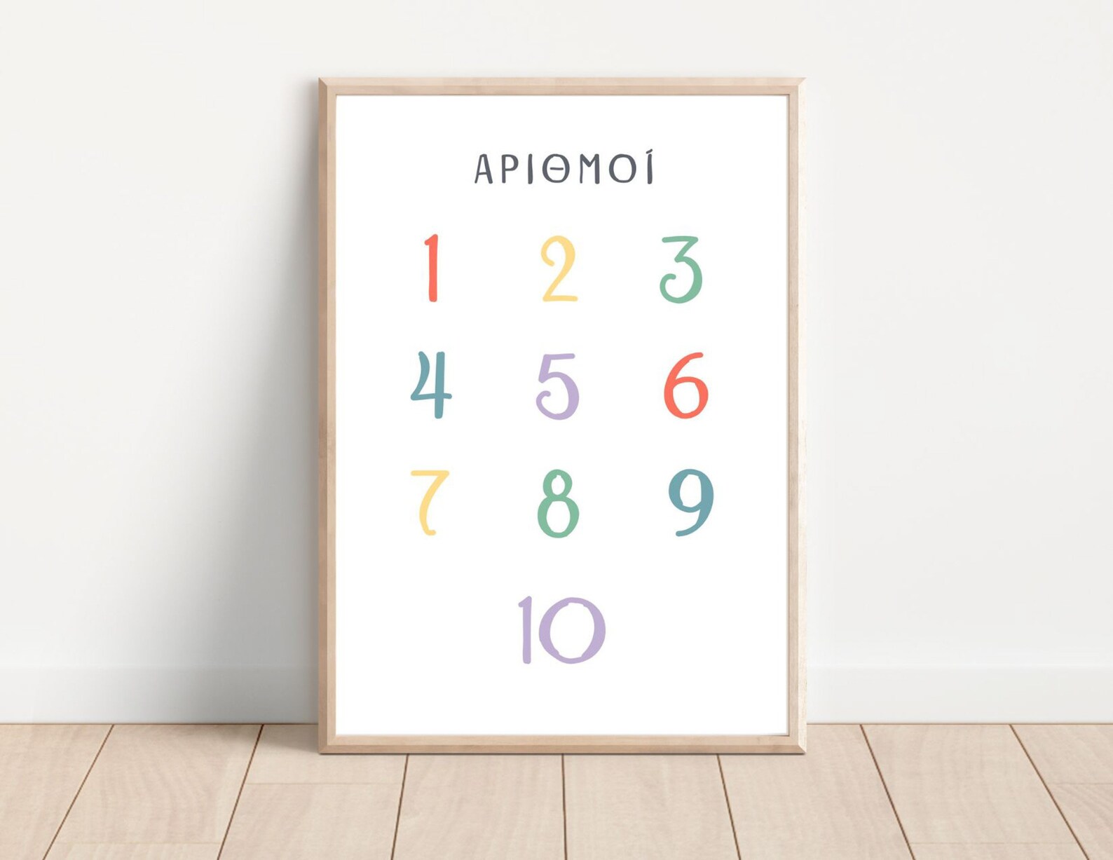 Greek Numbers Poster, PRINTABLE Wall Art, Classroom Educational Art ...