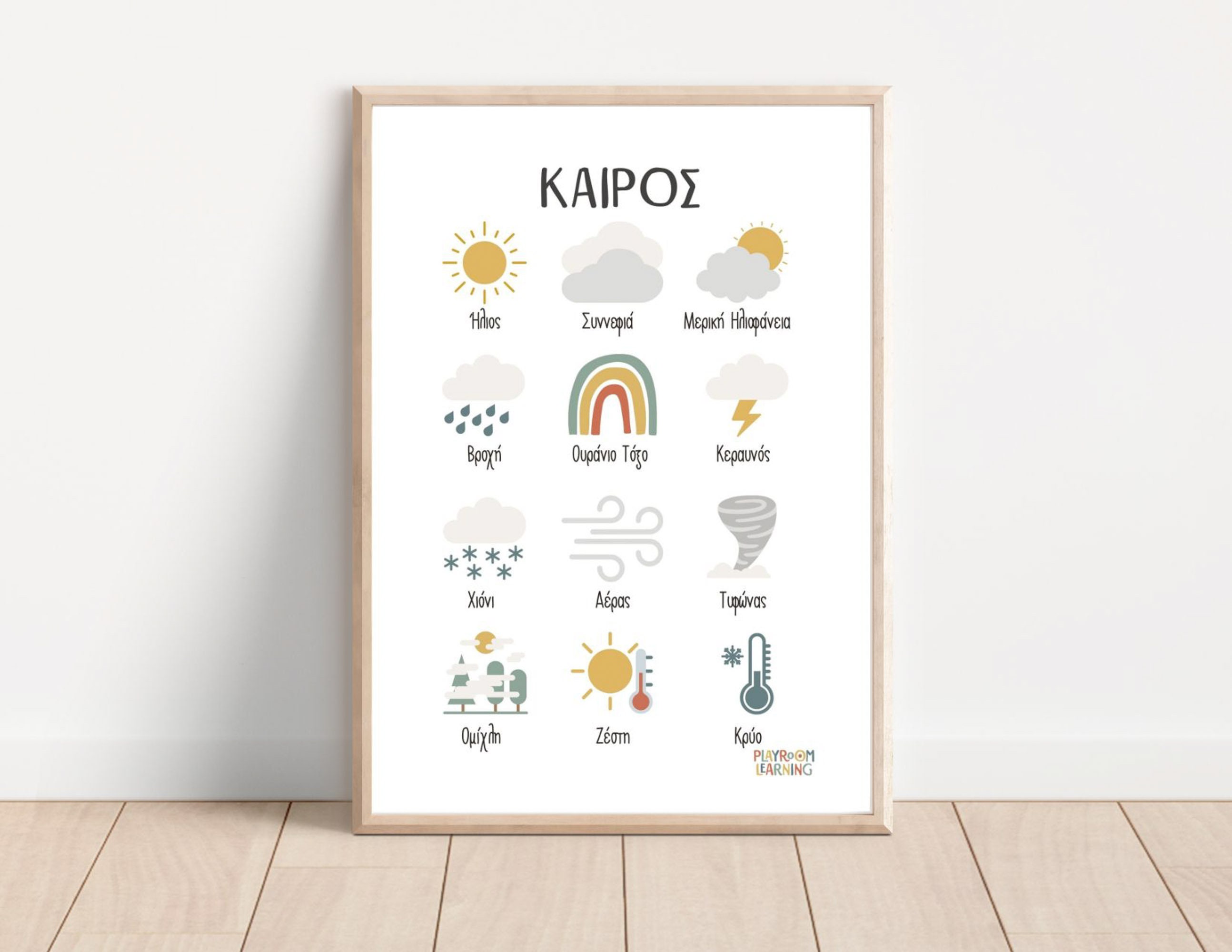 PRINTABLE Greek Weather Poster for Nursery, Kids Wall Art, Kids Bedroom ...