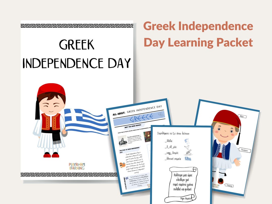 Greek Independence Day Kids Activity Pack | 6-page Printable Learning ...