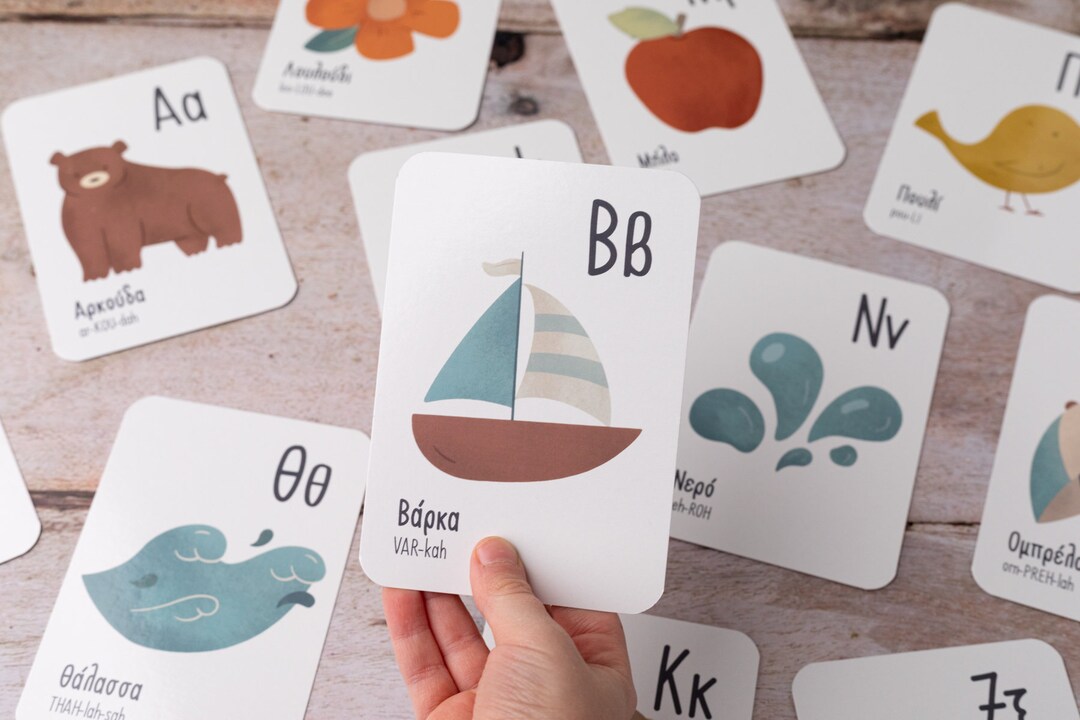 Greek Alphabet Flashcards - Etsy