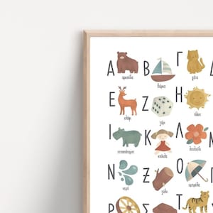Greek Alphabet Poster, PRINTABLE Wall Art, Educational Art, Kids Room ...