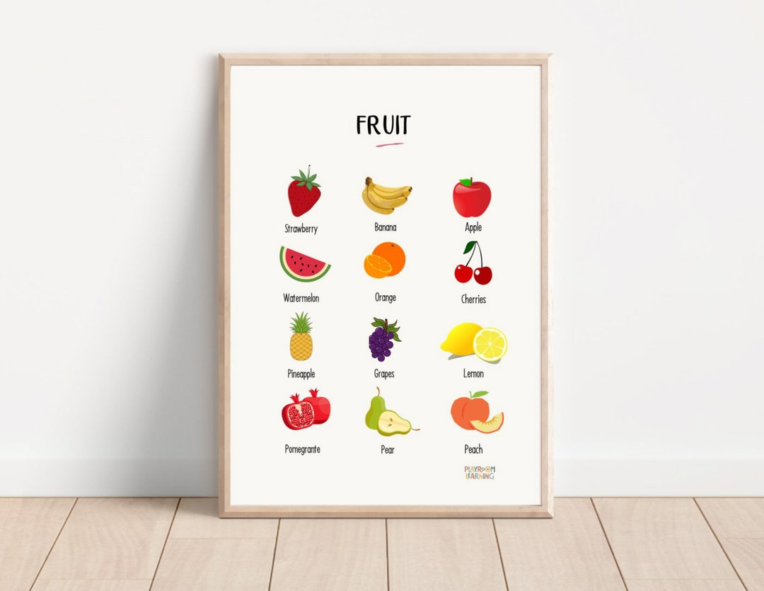 Kids Fruit Print, PRINTABLE Educational Wall Art, Kids Room Decor ...