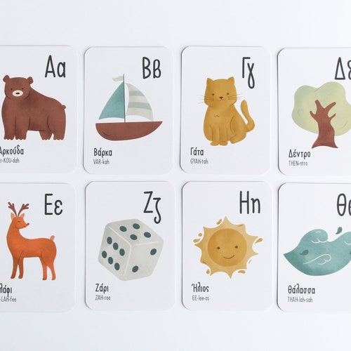 Greek Alphabet Flashcards - Etsy