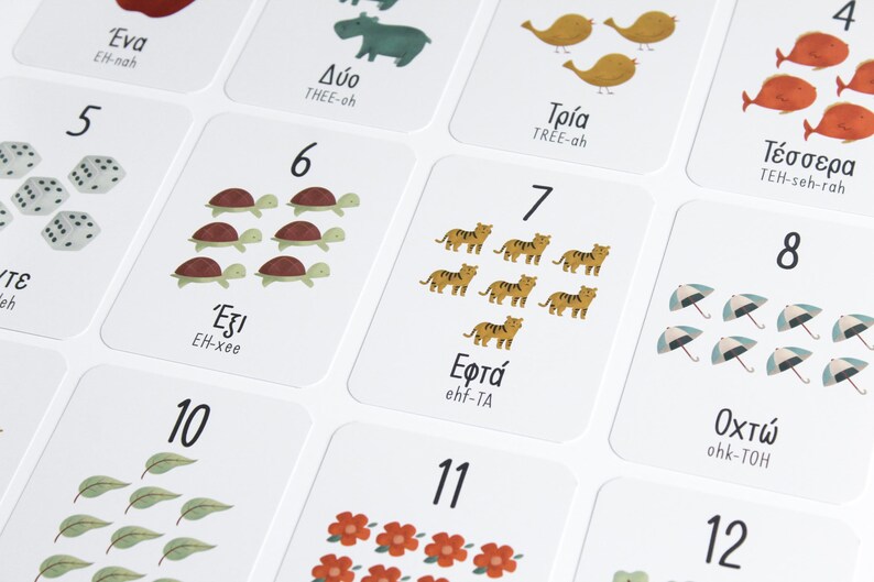 Colors and Numbers Greek Flashcards - Etsy