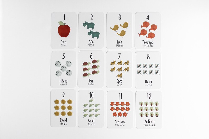 Colors and Numbers Greek Flashcards - Etsy