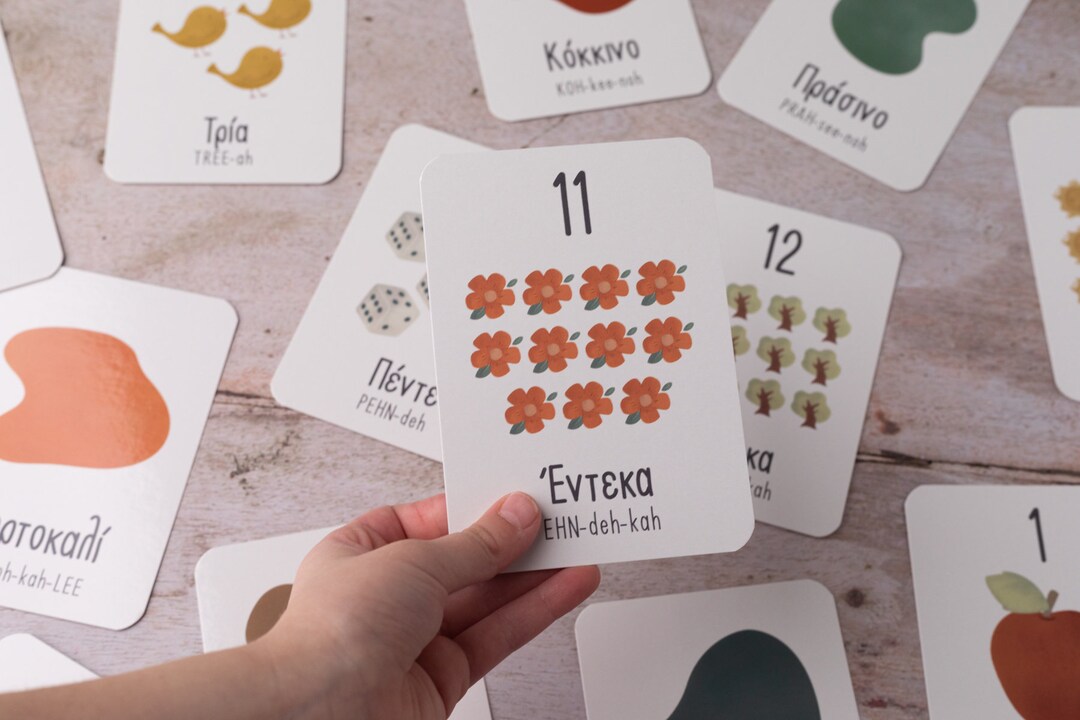 Colors and Numbers Greek Flashcards - Etsy