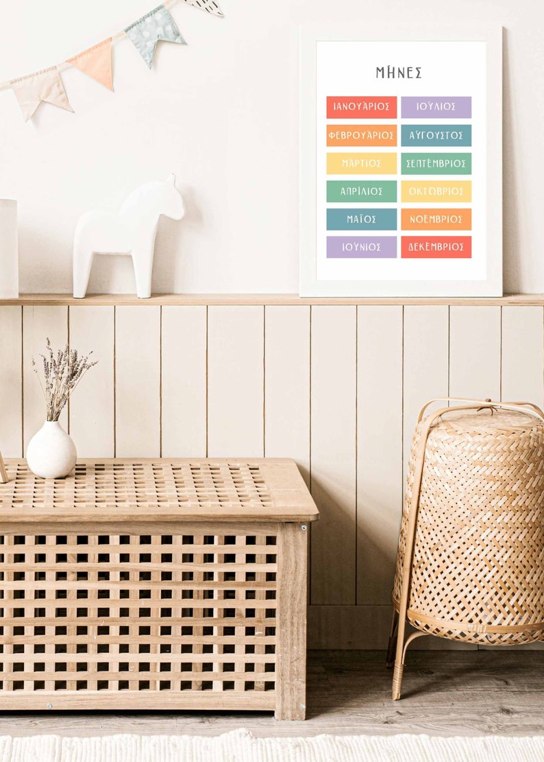 Greek Months Poster PRINTABLE Wall Art Classroom Educational - Etsy