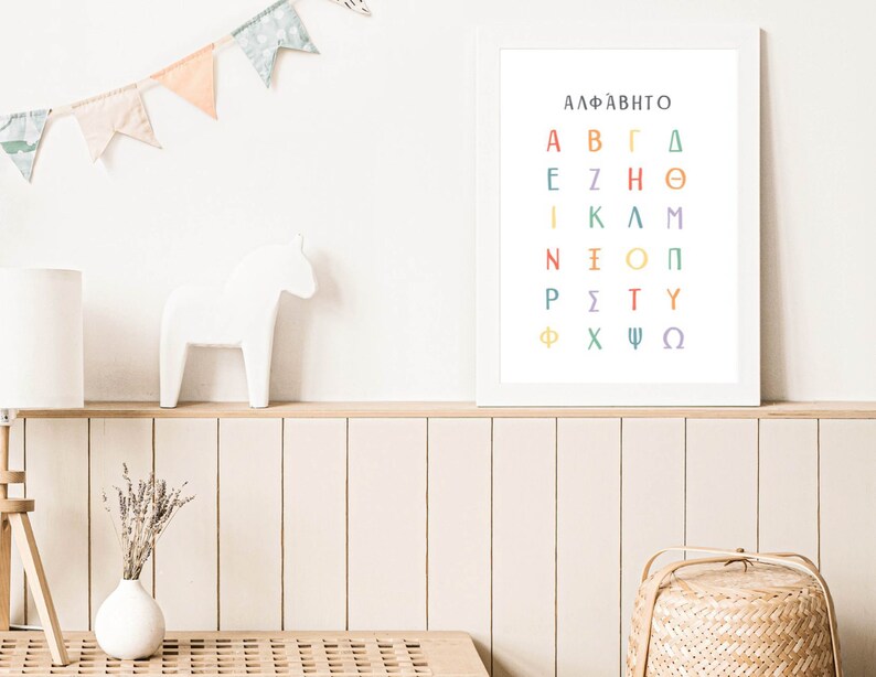 Greek Alphabet Poster: Educational Kids Room Decor (digital Download ...
