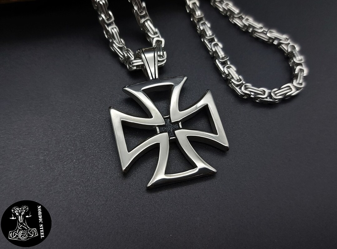 Pendant Iron Cross Stainless Steel Jewelry Necklace Biker Rocker ...