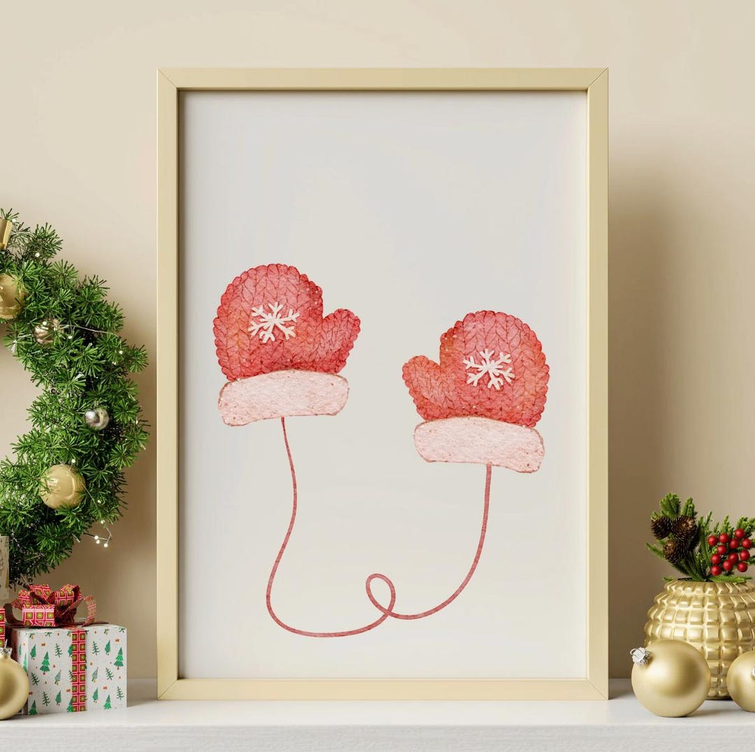 Mittens Holiday Wall Art | Printable Christmas Decor | Festive Home ...