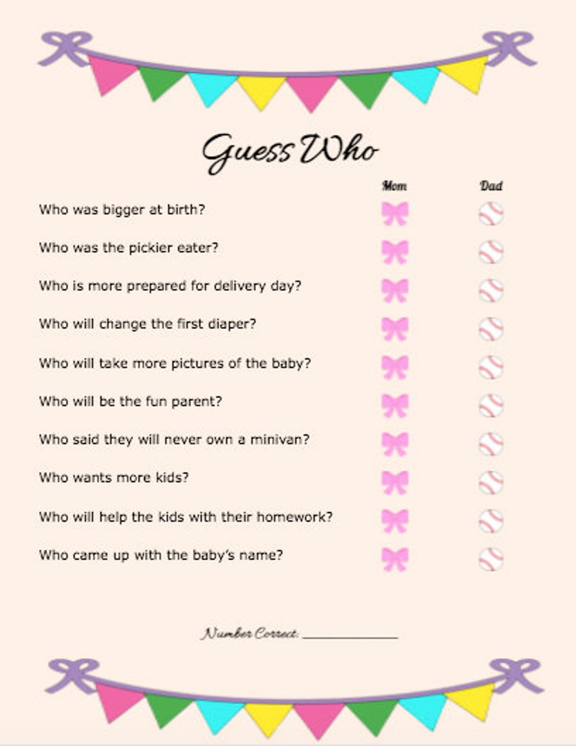 Baby Shower Activity Bundle - Etsy