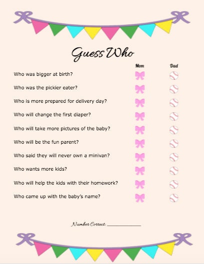 Baby Shower Activity Bundle - Etsy