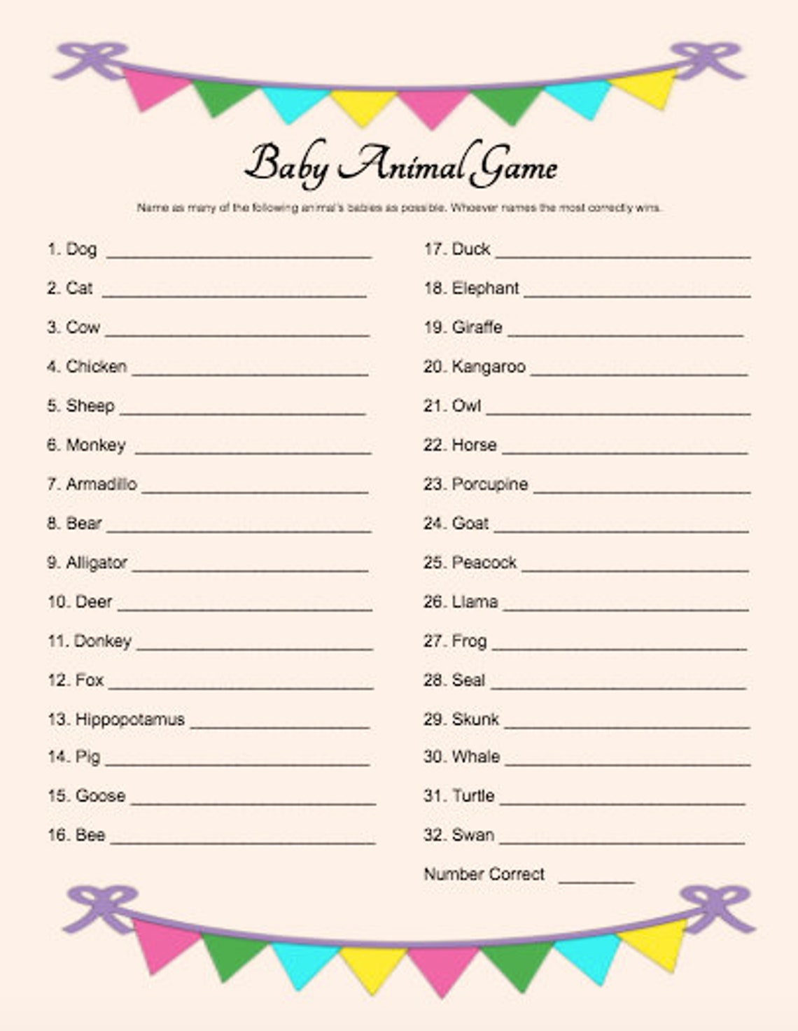 Baby Shower Activity Bundle - Etsy