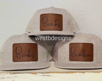 Custom Kids Hat | Custom Leather Patch Hat | Personalized Hat | Infant ...