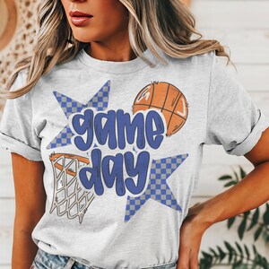 Blue Basketball Game Day Shirt | Retro Basketball Hoop T-shirt | Unisex ...