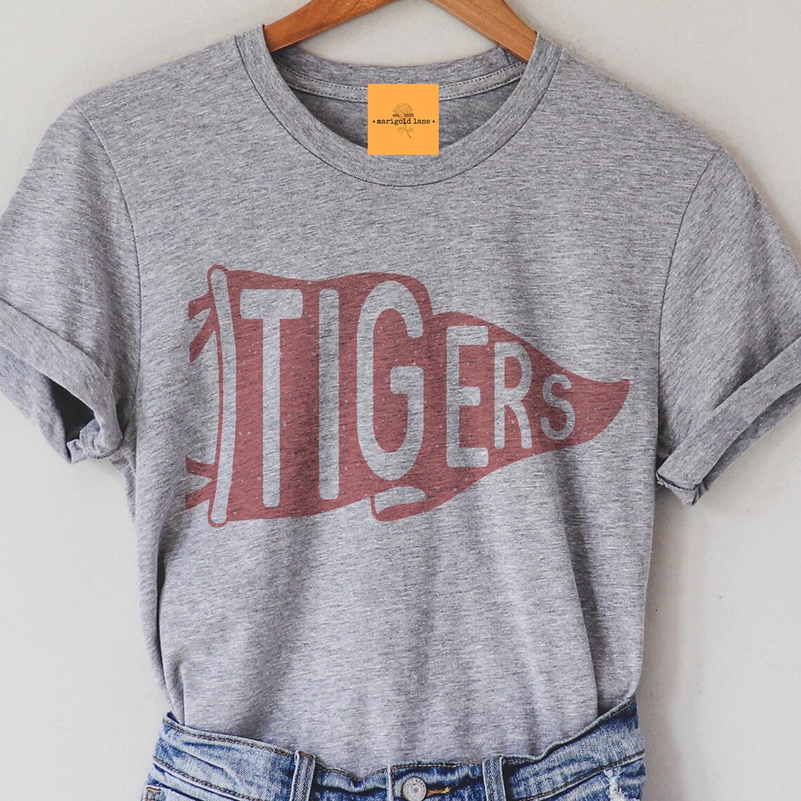Tigers Pennant Mascot T-shirt: Game Day Football Unisex Tee - Etsy