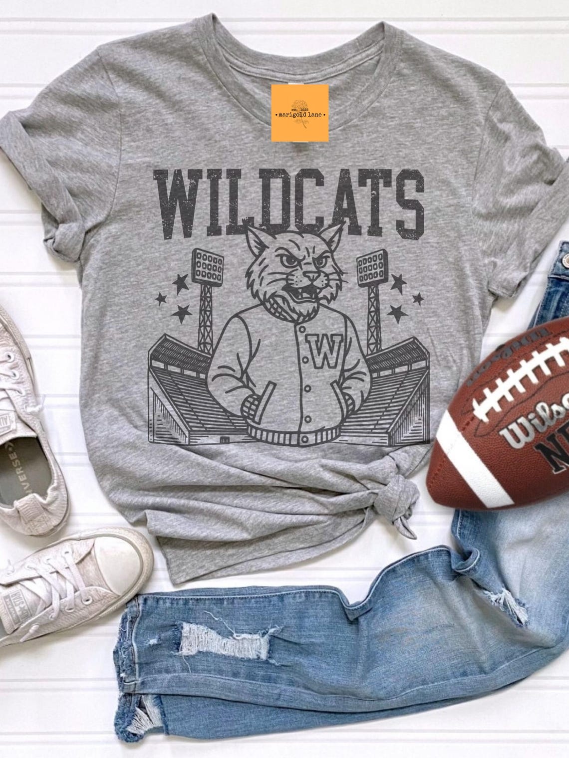 Wildcats T-shirt | Retro Wildcat Mascot Tee | Unisex School Spirit ...