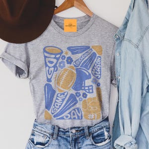 Blue & Gold Game Day Football Shirt | Retro Game Day T-shirt | Unisex ...