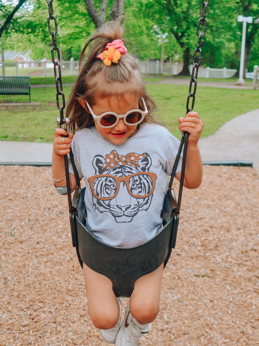 Youth Orange Tiger With Bow Tiger Mascot, Football Tshirt, Football ...