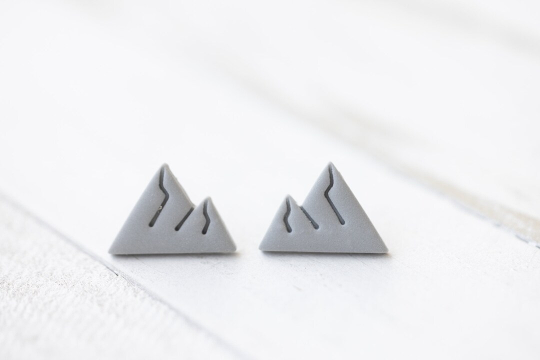 Mountain Stud Earrings, Hiking Earrings, Camping Earrings, Mountain ...