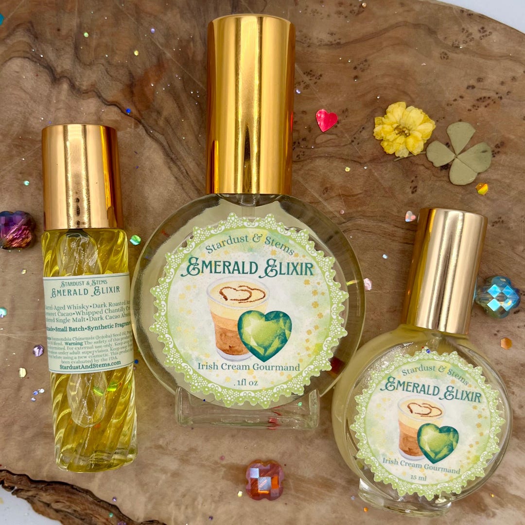 EMERALD ELIXIR Gourmand Irish Cream Perfume, Barrel Aged Whiskey, Dark ...