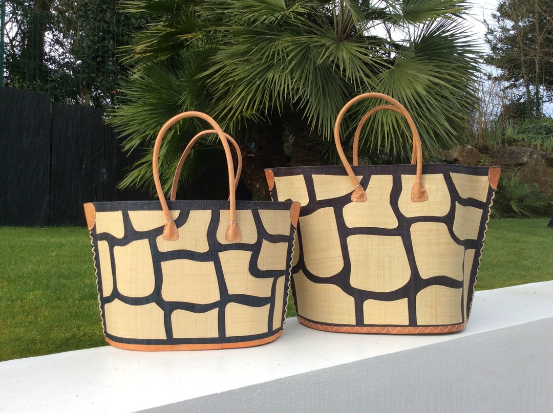 Aravola Shopping Basket With 60 Cm Handles and Closing Pouch. Straw ...
