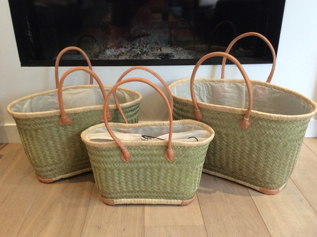 Aravola Shopping Basket 60 Cm Handles With Closing Pouch. - Etsy