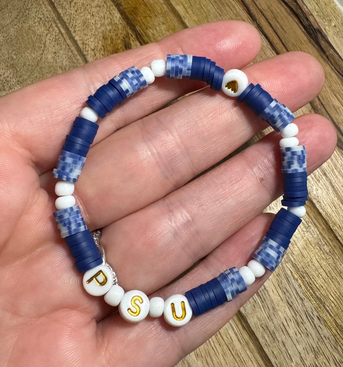 PSU - Small Size - Penn State Bead Bracelet - 6 1/4” - Etsy