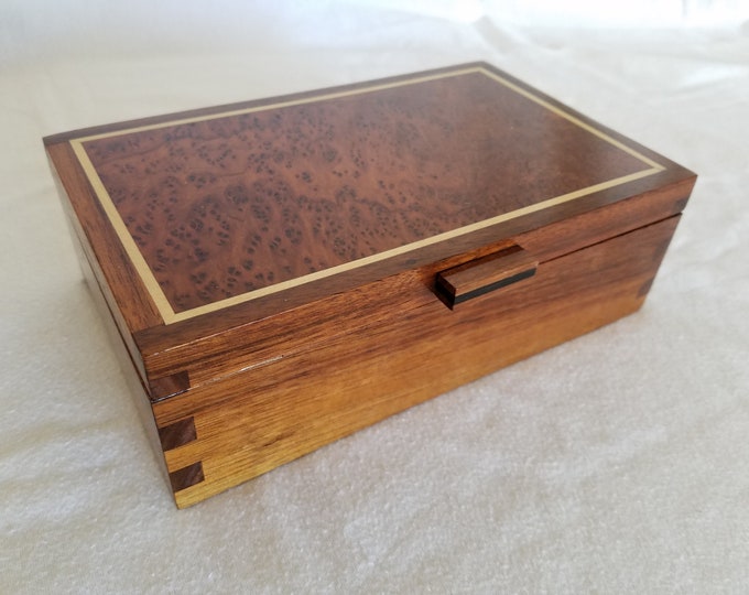 Acacia Jewlery/keepsake Box With Redwood Burl Panel - Etsy