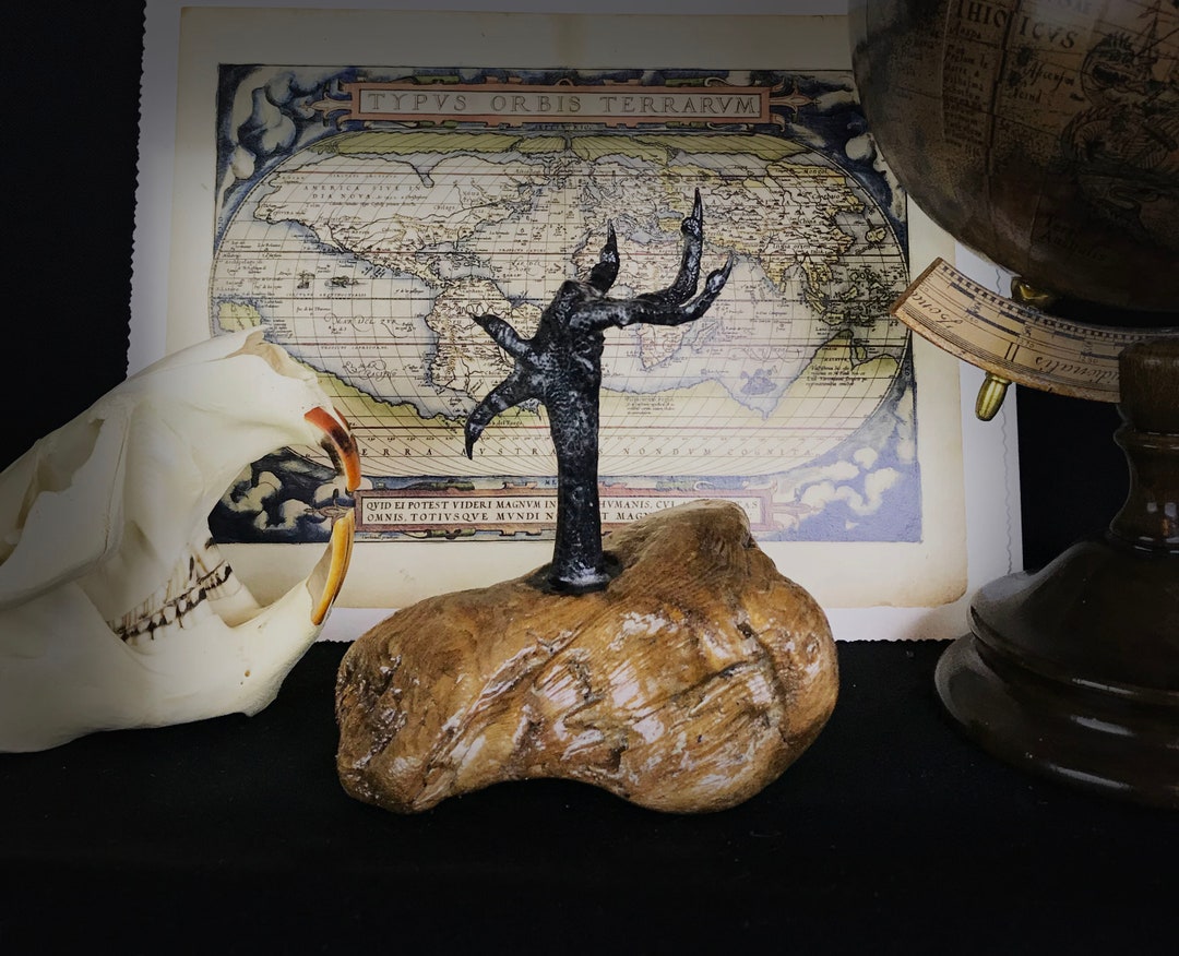 Rare, Black Rooster Mutant Foot Jewelry Stand - Curiosity for Any Altar ...