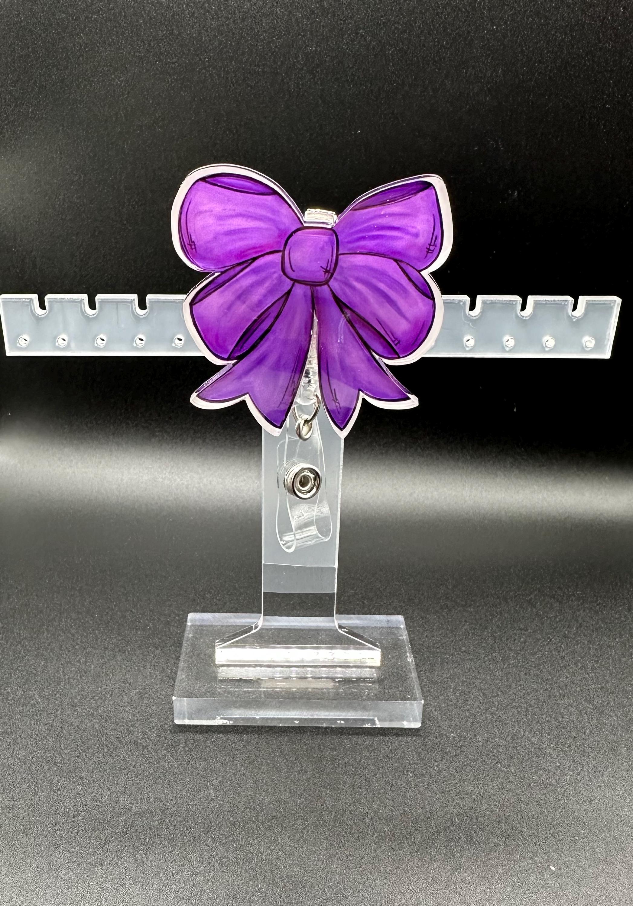 Retractable Bow Badge Reel | Acrylic Bow ID Clip Holder - Etsy