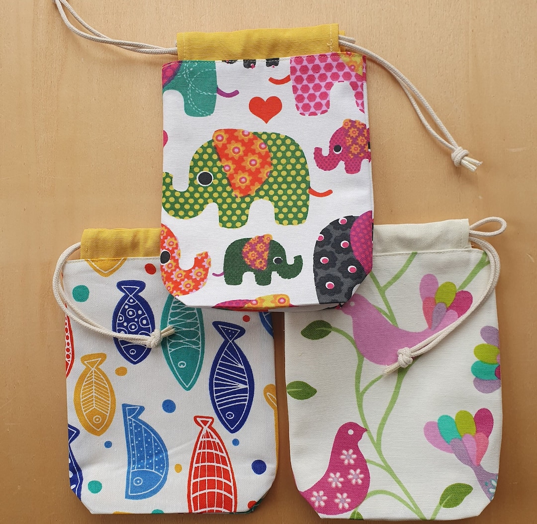 Kids Pouch With Three Unique Fabric Prints - Great for School, Travel ...