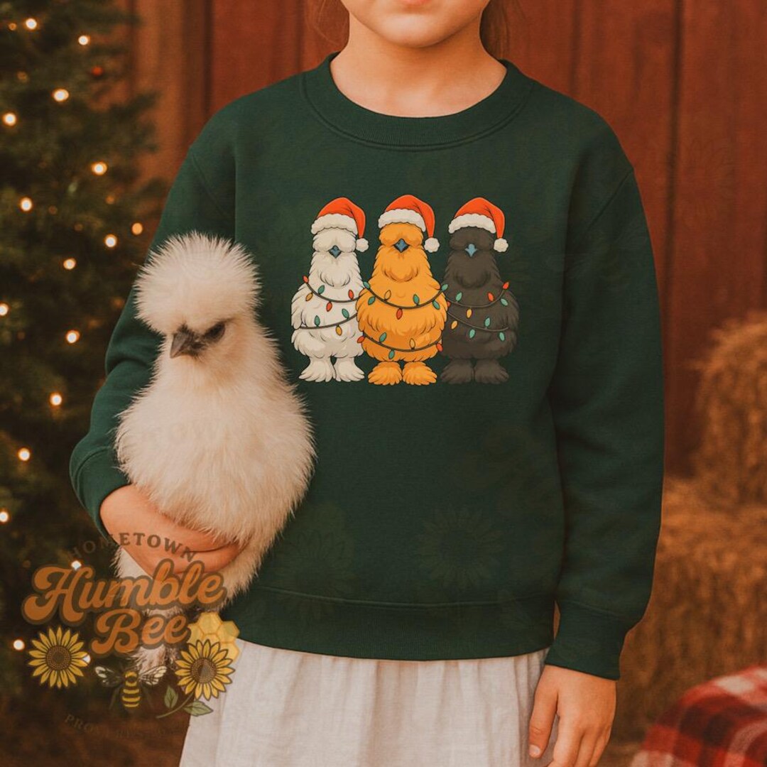 Christmas Silkie Chicken PNG • Silkie Chicken Clipart • Farm Christmas ...