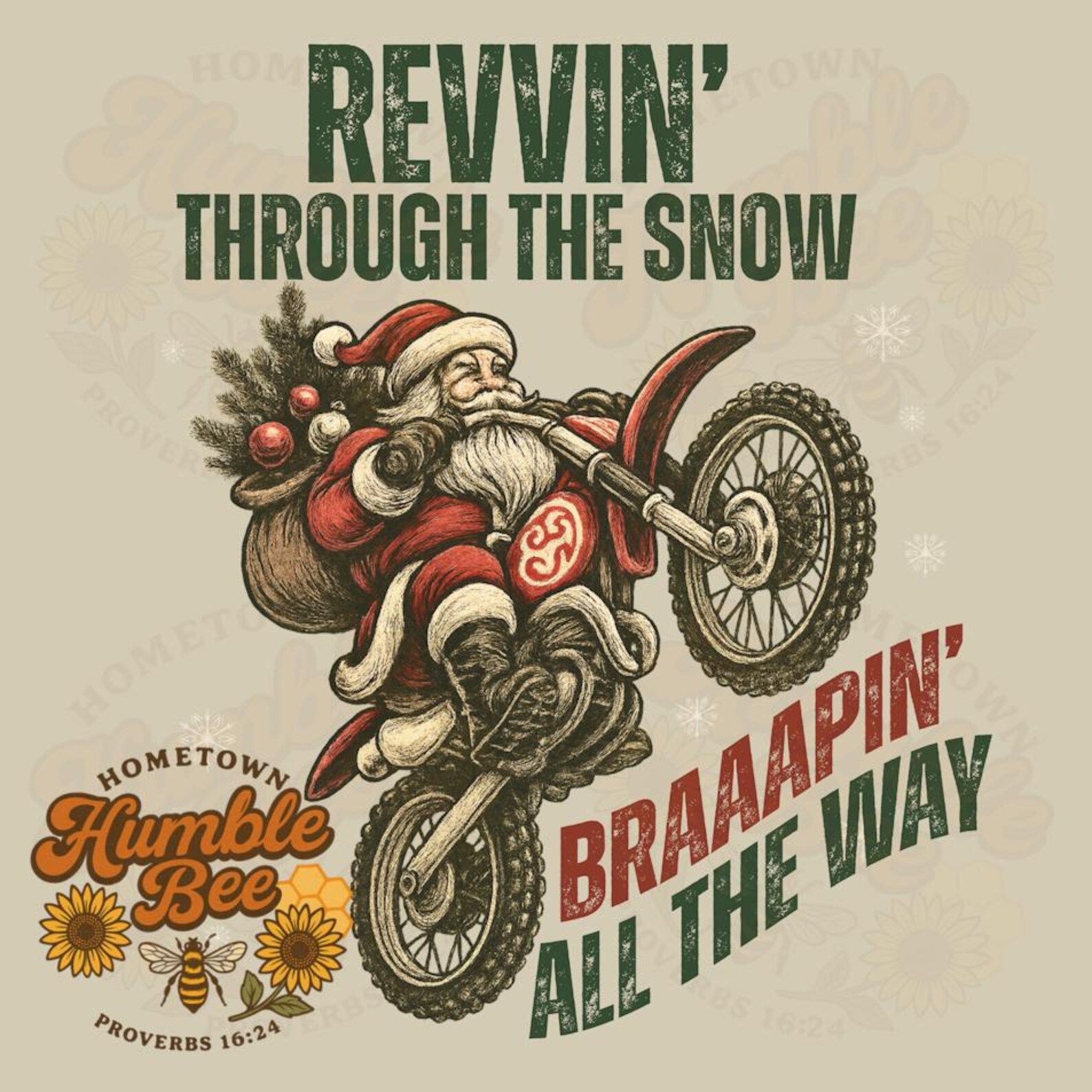 Santa Dirt Bike Christmas PNG • Revvin’ Through the Snow • Motocross ...