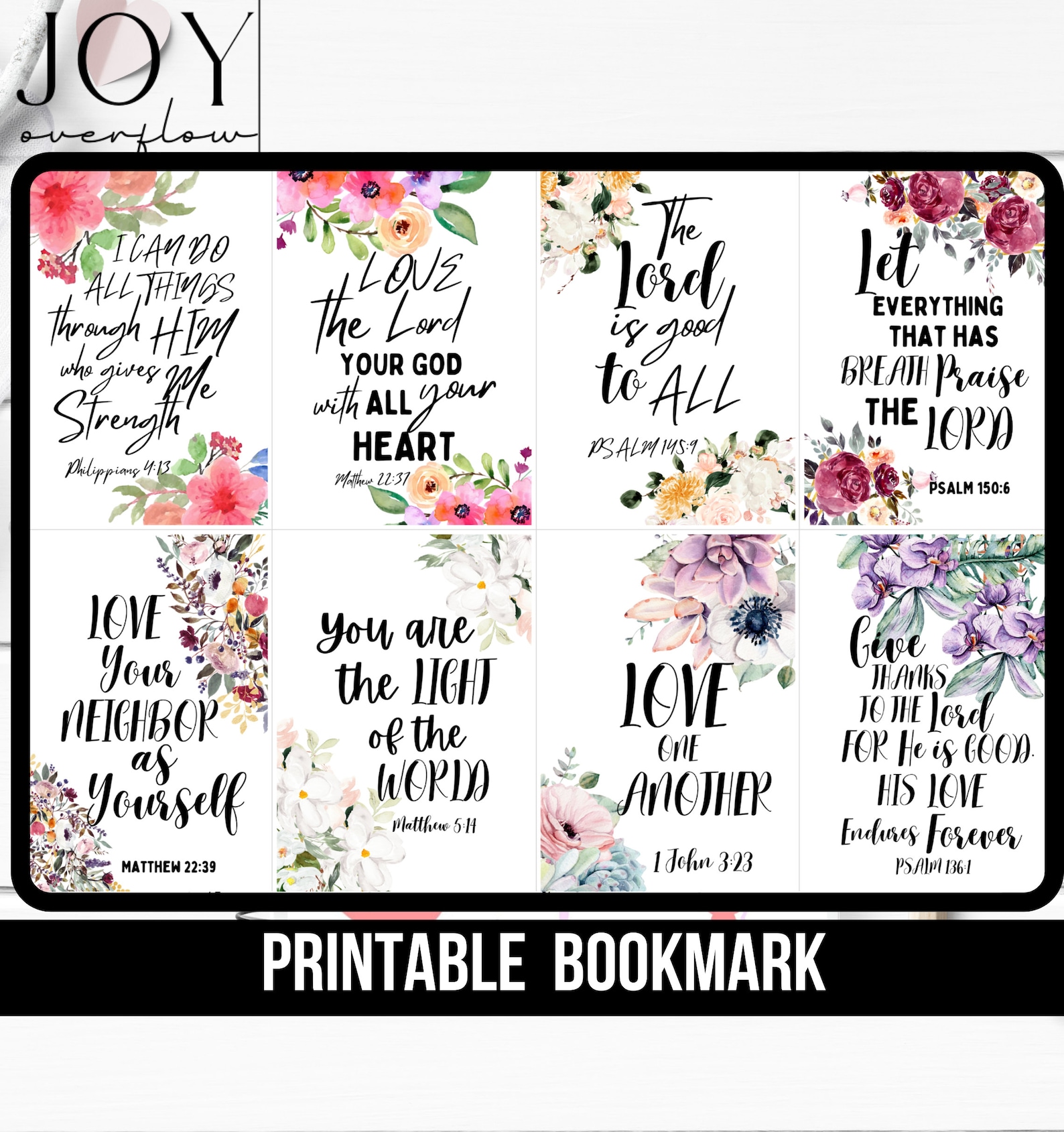 32 Mini Printable Scripture Cards, Encouragement Scripture Cards ...