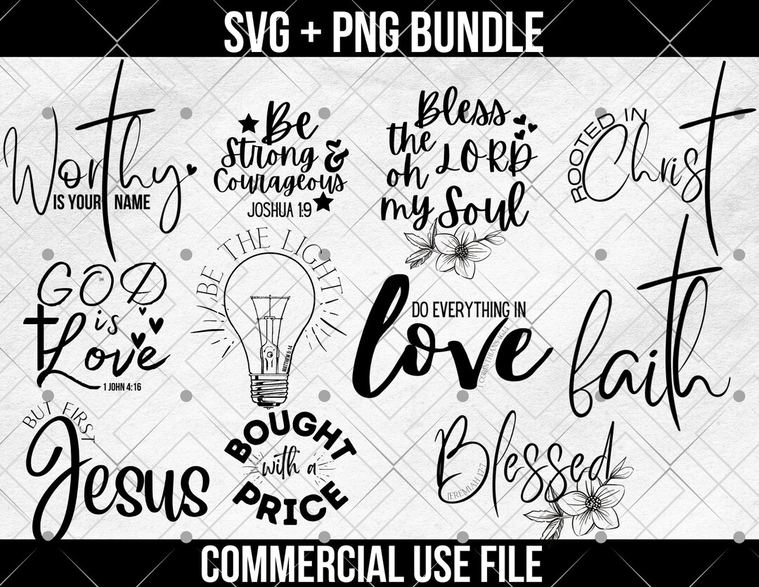 Svg Bible Verse Bundle, Scripture Svg, Christian Svg, Religious Svg ...