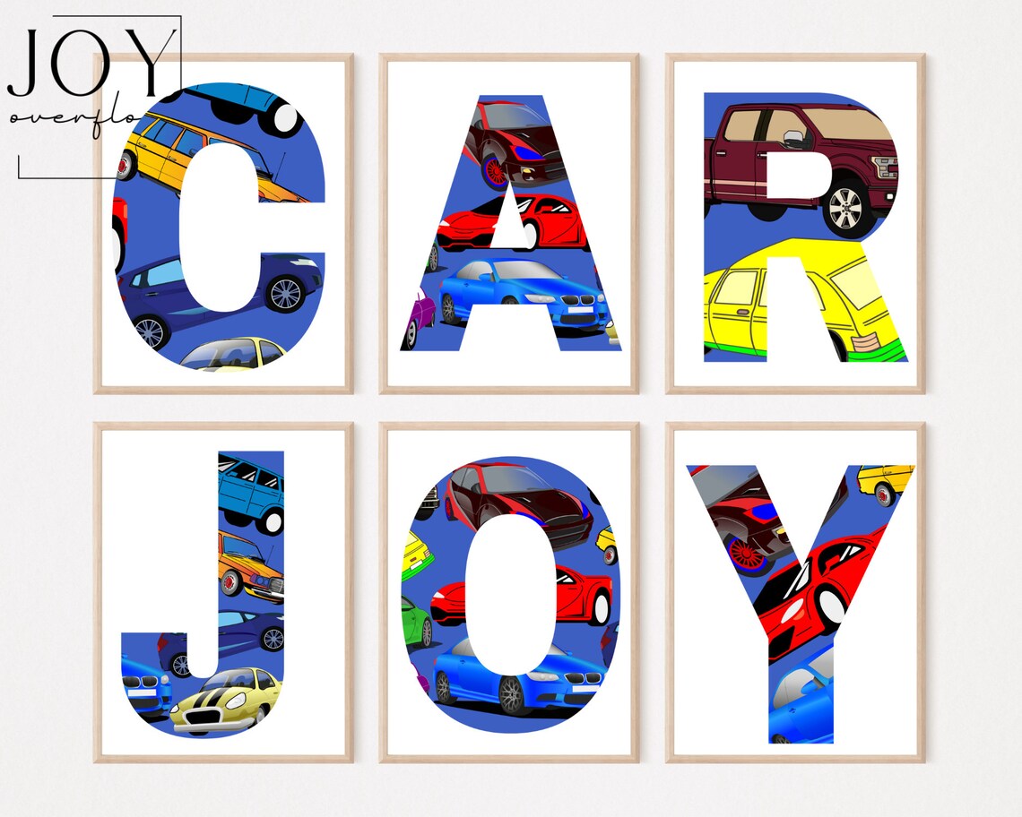 Cars Alphabet Clipart Sublimation Alphabet Watercolor - Etsy