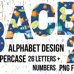 Dinosaur Alphabet Clipart, Alphabet Clipart, Letters and Numbers ...