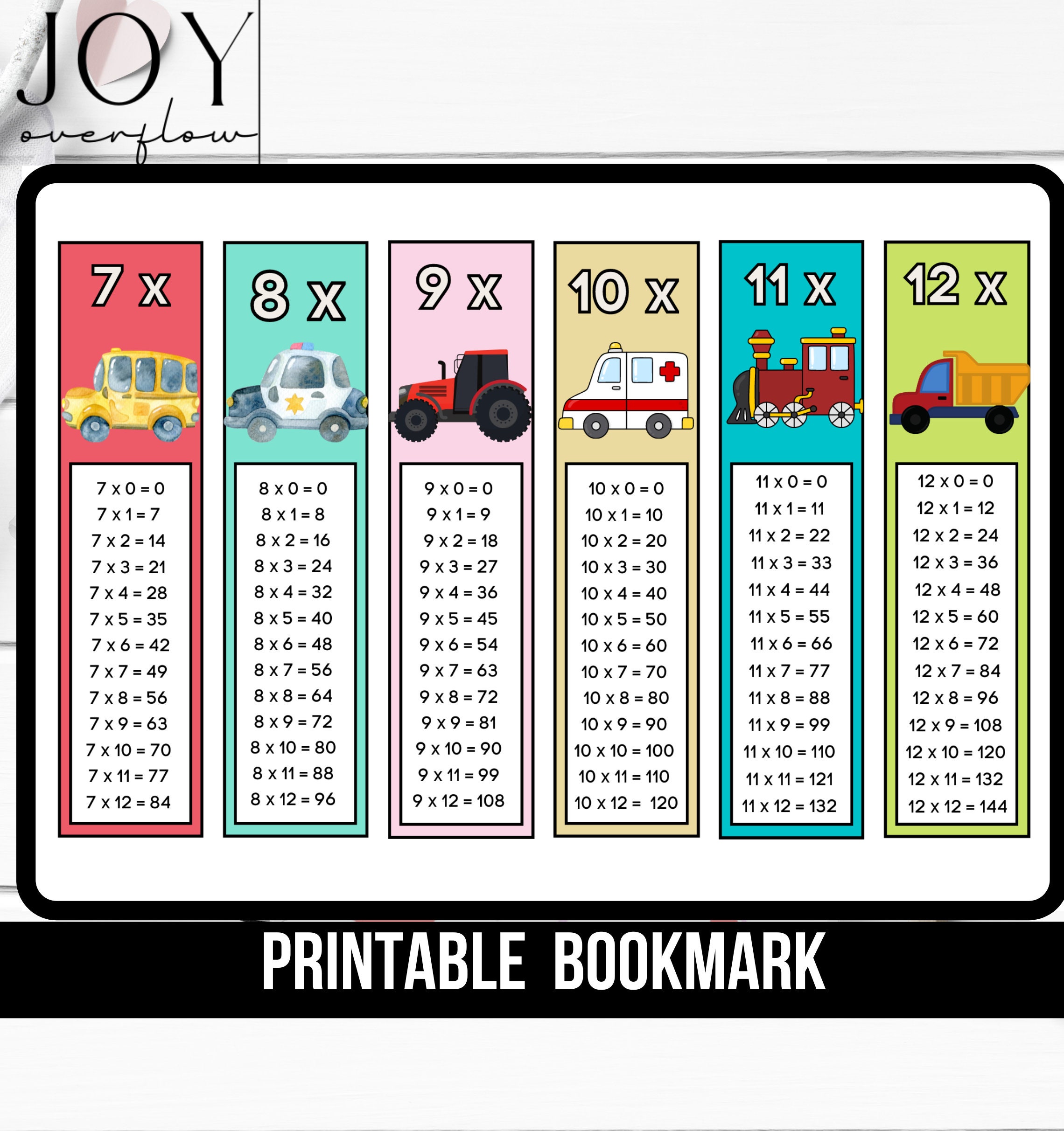 Bookmark Set Activity Bookmark Printable Bookmarks Times - Etsy