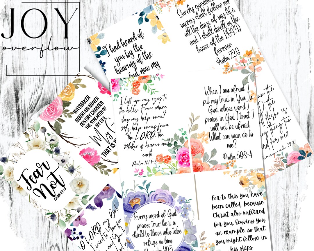 5 X7 Scripture Cards, Set of 20 Bible Verse Cards, Scripture Journaling ...