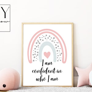 Set of Six Kids Positive Affirmation Wall Art, Kids Affirmation Print ...
