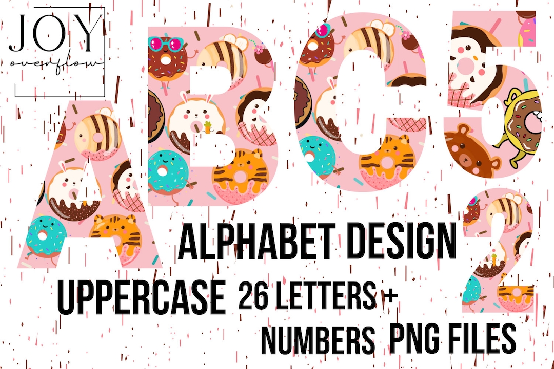 Donut Alphabet Clipart, Alphabet Png, Sublimation Alphabet, Alphabet ...
