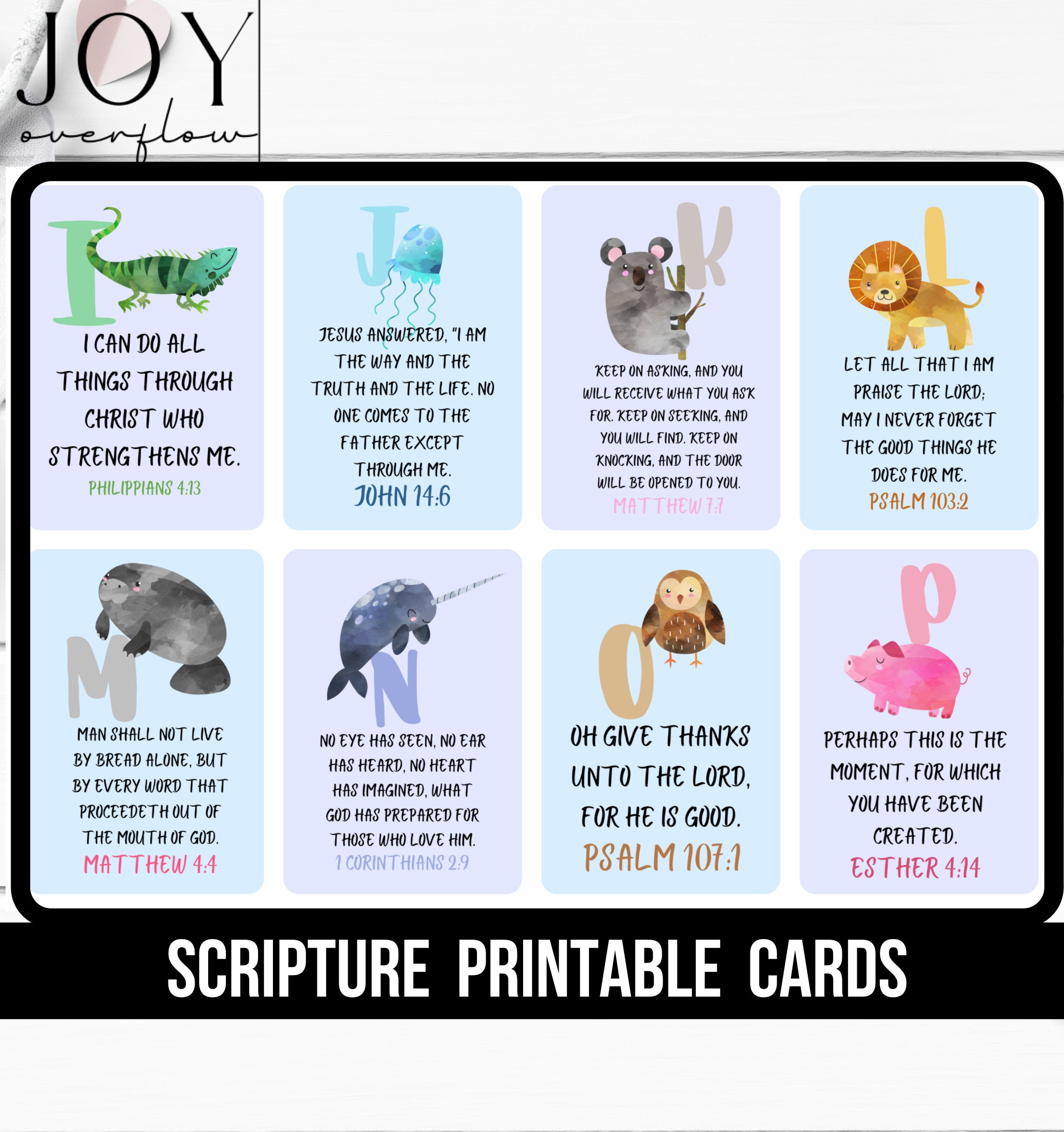 Bible Study for Kids Printable Scripture Cards Kids - Etsy