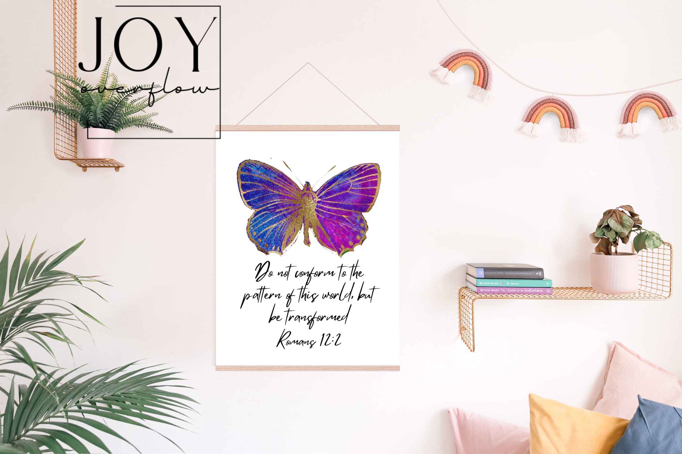 Butterfly Print, Christian Artwork, Bible Verse Download, Scripture ...