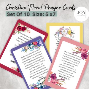Christian Floral Prayer Cards, Bible Verse Cards, Scripture Cards ...