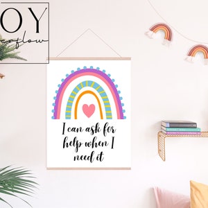Set of Six Kids Positive Affirmation Wall Art, Kids Affirmation Print ...