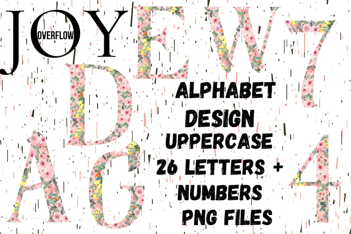 Floral Alphabet Clipart Alphabet Png Floral Letters Png | Etsy