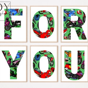 Motorcycle Clipart, Alphabet Clipart, Sublimation Alphabet, Watercolor ...